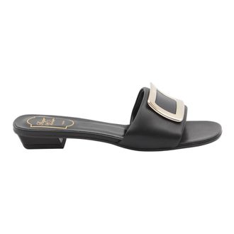 Roger Vivier VivChoc Buckle Leder Slide - - Shoes - Damen - Schwarzk - 39 EU