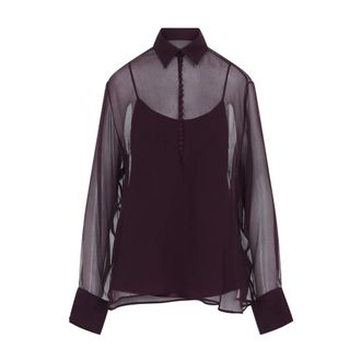 Ermanno Scervino Chemise en soie - Femme - Blouses et Chemises - Violet - Taille: 34 FR
