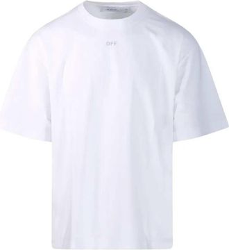 Off-white T-shirt blanc cass&eacute; avec logo