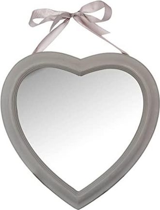 Atmosphera Atmosphera - Miroir Coeur - Bois et Ruban - 40x40 cm - Taupe