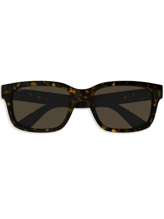 Gucci lunettes de soleil &agrave; logo imprim&eacute; - Marron