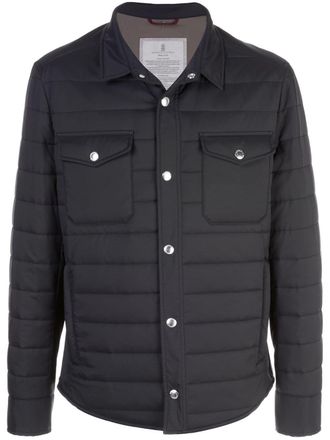 Brunello Cucinelli Schmale Daunenjacke - Blau
