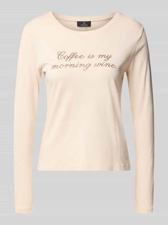 Monari Regular Fit Longsleeve aus reiner Baumwolle mit Paillettenbesatz