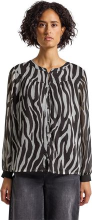 Street One Damen 3412375 Chiffonbluse mit Zebra Print, deep Roast Brown, 40