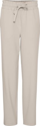 Oxmo OXDania Pants Damen Hose Stoffhose mit Stretch Straight Leg Gerades Bein elastischer Bund mit Tunnelzug Regular-Fit, Größe:40, Farbe:Cement (140708)