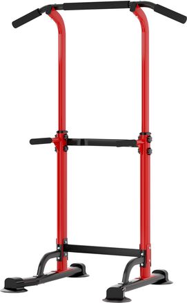 Soges Dip-Station Kraftturm mit Klimmzugstange Multifunktions Krafttraining klimmzugturm,Ideal f&uuml;r Home-Gym,Rot und Schwarz