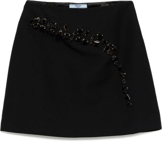 Prada minijupe orn&eacute;e de cristal et sequins - Noir