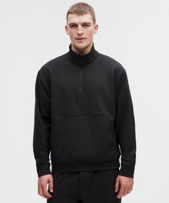 lululemon Heavyweight Soft Jersey Half Zip f&uuml;r M&auml;nner - Gr&ouml;&szlig;e 2XL in Black