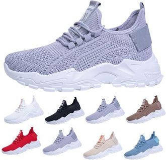 Generic Baskets &eacute;paisses pour femme avec doublure en maille respirante - Confortables - Pour la marche, lathl&eacute;tisme, la gym, le tennis - Antid&eacute;rapantes et l&eacute;g