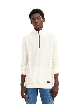 Tom Tailor Herren Troyer Sweater 1034005, 10338 - Soft Light Beige, XL