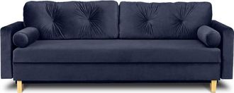 Konsimo Eriso Schlafsofa 3-Personen mit ausziehbare Liegfl&auml;che 196x150cm, Dunkelblau - Konsimo