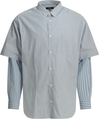 Comme Des Gar&ccedil;ons Chemise superpos&eacute;e &agrave; rayures - Homme - Chemises - Multicolore - Taille: L