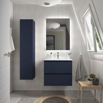 Cygnus Bath Meuble de salle de bain BEQUIA 70cm Bleu mat Vasque Porcelaine