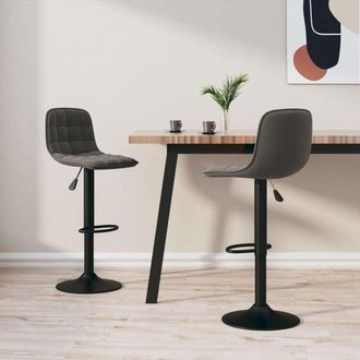 vidaXL Vidaxl - Tabourets de bar lot de 2 gris fonc&eacute; velours