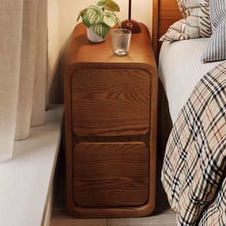 Generic Nachttisch Aus Walnussholz, Schlafzimmer-Nachttisch Mit Leisen Gleitschienen Und Rahmenlosen T&uuml;Rgriffen for B&uuml;Cher, Schreibtischlampe, Pflanzen