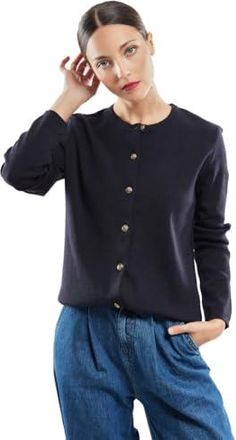 Armor Lux Cardigan Vannes - Maille Haute densité Rich Navy XS