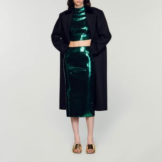 Sandro Jupe midi à sequins