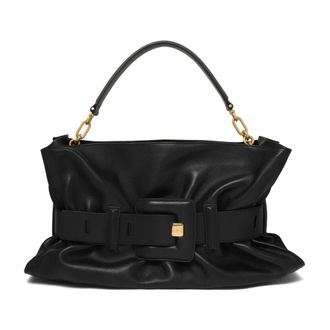 Balmain Sac bandouli&egrave;re Anthem en cuir drap&eacute; - Femme - Sacs - Noir - Taille: ONE Size