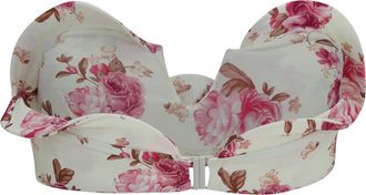 Magda Butrym Sculptural Floral-Print Bandeau Swim Top - Cream