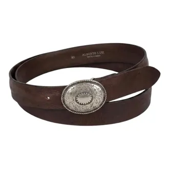 Alberto Luti Homme, Accessoires, Brun, Taille: 90 CM Ceinture Fibbia Scudo