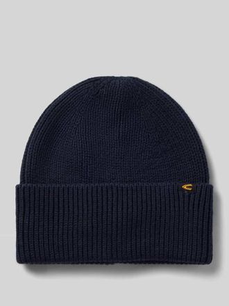 Camel Active Beanie mit breitem Umschlag und Label-Detail