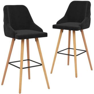 vidaXL Barhocker 2 Stk. Schwarz Samt vidaXL