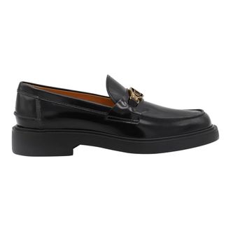 Tod's Schwarze Lederslipper mit Ketten-Detail - - Shoes - Damen - Schwarzk - 36 EU