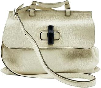 Gucci Sac bandouli&egrave;re Bamboo Pre-owned - Femme - Pre-owned - Blanc - Taille: ONE Size
