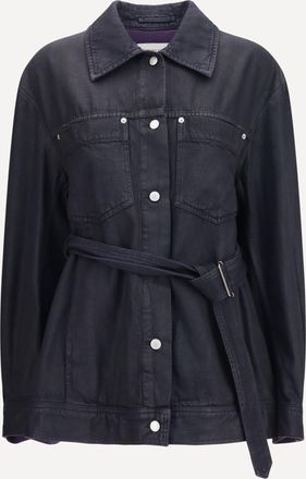 Dries Van Noten Cropped cotton Jacket with belt Female S