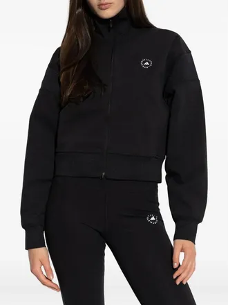 adidas Zip Fastening Cropped Sweater - Black