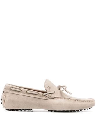 Boggi Milano mocassins en daim &agrave; logo emboss&eacute; - Tons neutres