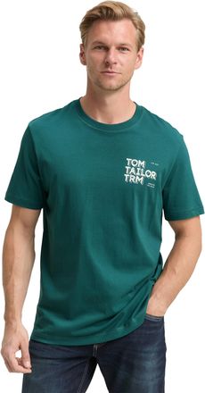 Tom Tailor Herren 1047795 T-Shirt mit Print, 14171-Jasper Green, L