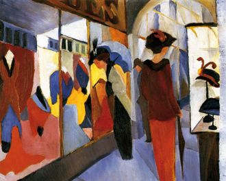 1art1 August Macke Poster Modegesch&auml;ft, 1913 Kunstdruck Bild 50x40 cm