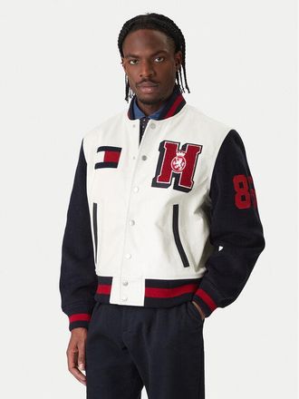 Tommy Hilfiger Bomberjacke Varsity MW0MW41866 &Eacute;cru Regular Fit