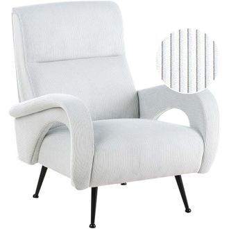 Beliani Beliani - Fauteuil Retro en Velours C&ocirc;tel&eacute; Rembourr&eacute; Vert Menthe Svalov