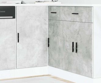 vidaXL Vidaxl - Meuble bas du lavabo gris b&eacute;ton bois ding&eacute;nierie