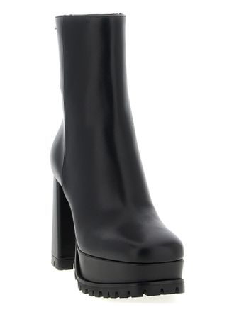 Gianvito Rossi Womens Black Calfskin Ankle Boots
