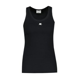 Courr&egrave;ges 90s Ripp-T-Shirt - - Tops - Damen - Schwarzk - M