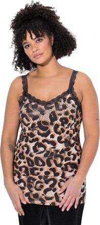 Miamoda Damen gro&szlig;e Gr&ouml;&szlig;en &Uuml;bergr&ouml;&szlig;en Plus Size Top, Slim Fit, Leo, Ziersteinchen schwarz 50 840495100-50