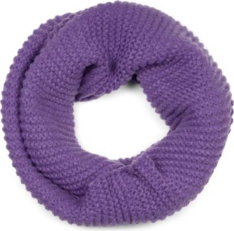 styleBREAKER Unisex Strick Loop Schal Einfarbig mit Wellenmuster, warmer Winter Strickschal, Schlauchschal 01018169, Farbe:Violett
