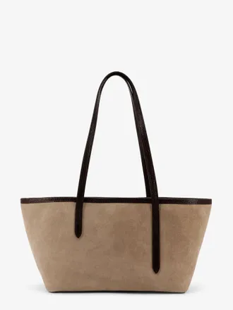 ATP Atelier Womens Gaiba Suede Shoulder Bag Beige Printed Lizard