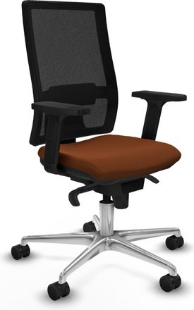 Piqueras y Crespo Stuhl mit Armlehne, h&ouml;henverstellbare Lendenwirbelst&uuml;tze, ausgestattet mit 5 Positionen und eingespritztem Schaum. Mit Rollen von 65 mm Nylon, Schwarz