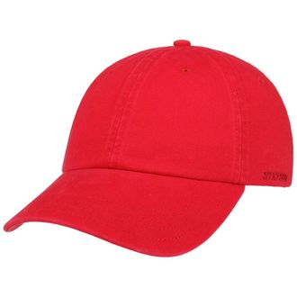Stetson Rector Basecap Damen Herren Baumwollcap Sonnenschutz UV-Schutz 40+ Gr&ouml;&szlig;enverstellbar Baseballcap Sommer Winter rot One Size
