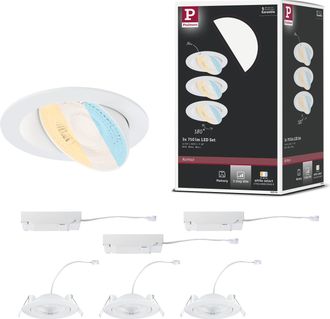 Paulmann 92254 EBL Set Aumus schwenkbar 3-Stepdim LED 3x750lm 2700-6500K 5W 230V Weiss matt