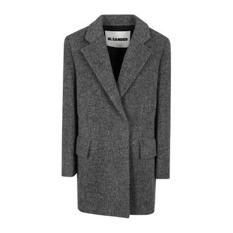 Jil Sander Manteau &agrave; revers en m&eacute;lange de laine - Femme - Manteaux - Gris - Taille: 36 FR