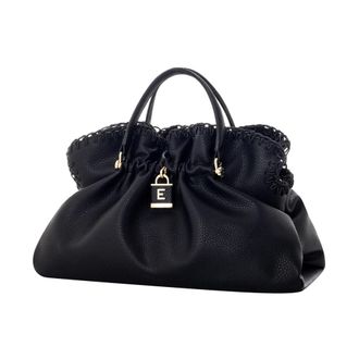 Ermanno Scervino Femme, Sacs, Noir, Taille: ONE Size Borsa tote in ecopelle