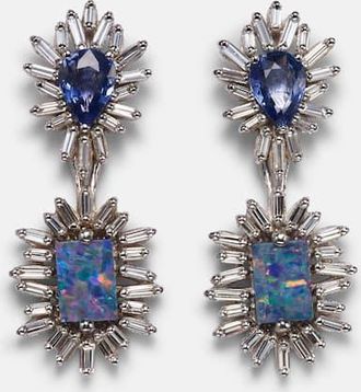 Suzanne Kalan Ohrringe aus 18kt Wei&szlig;gold mit Edelsteinen