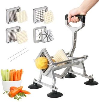 Anatole Coupe-Frites Professionnel avec 6mm 9mm 13mm 8-Coin Lames en Acier Inoxydable Coupe Pommes de Terre Frites Manuel Trancheuse de L&eacute;gumes Commerciale av