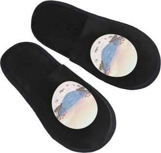 Generic Avoine De Mer Et Herbe Sur La Plage Pantoufle Chauds Pantoufles Confort Slippers Pour Homme Femme Extérieur M