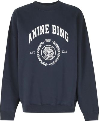 Anine Bing Miles SweaT-shirt Collegiate - Femme - Sweatshirts et sweats &agrave; capuche - Bleu - Taille: 38 FR